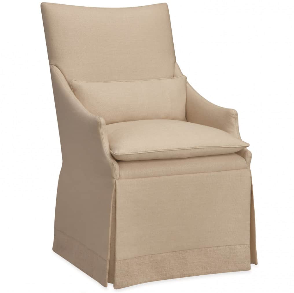 LEE High Back Campaign Chair Skirted on Casters - Cabana Home